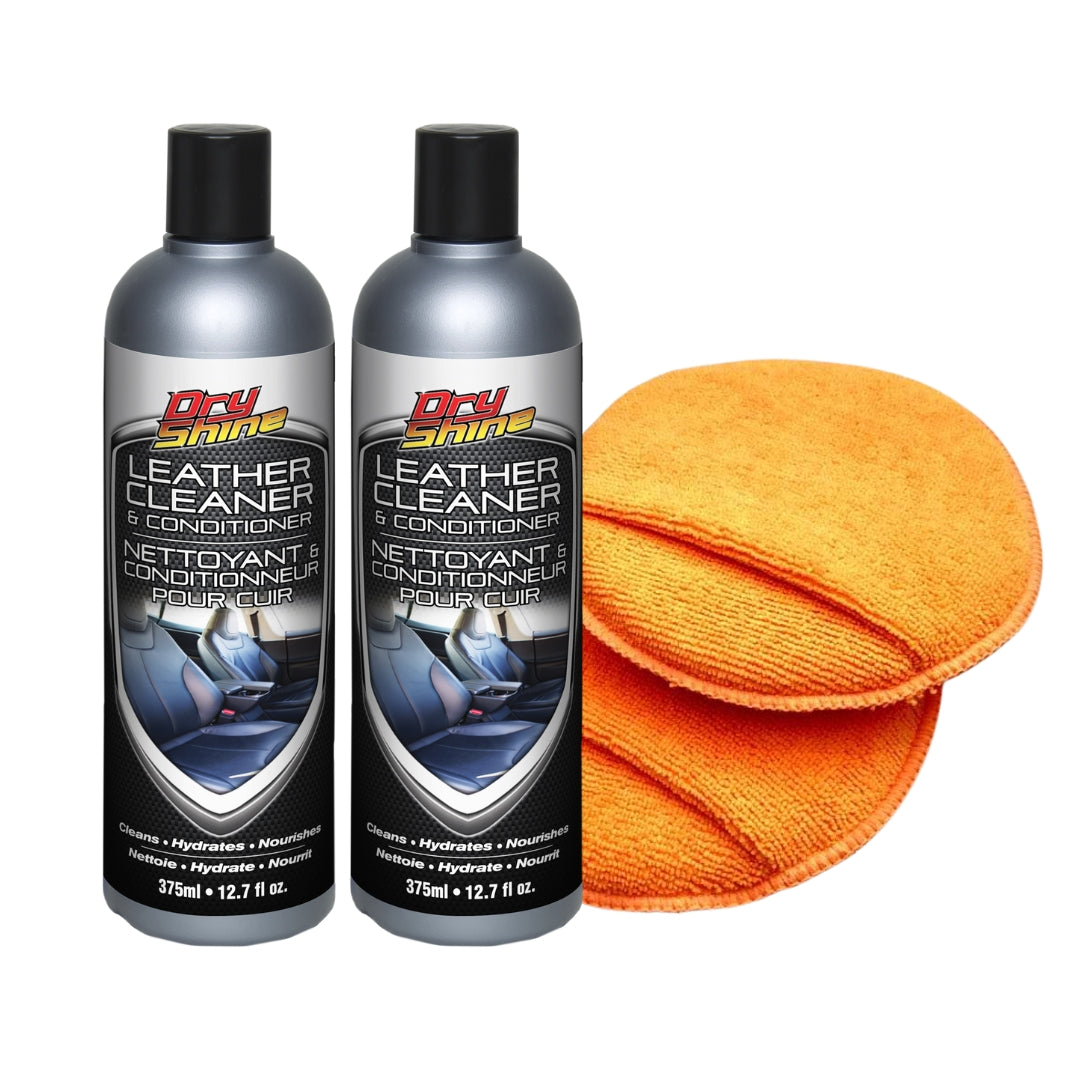 2 Pack Leather Cleaner and Conditioner + 2 Dual Pile Microfiber Towels ...